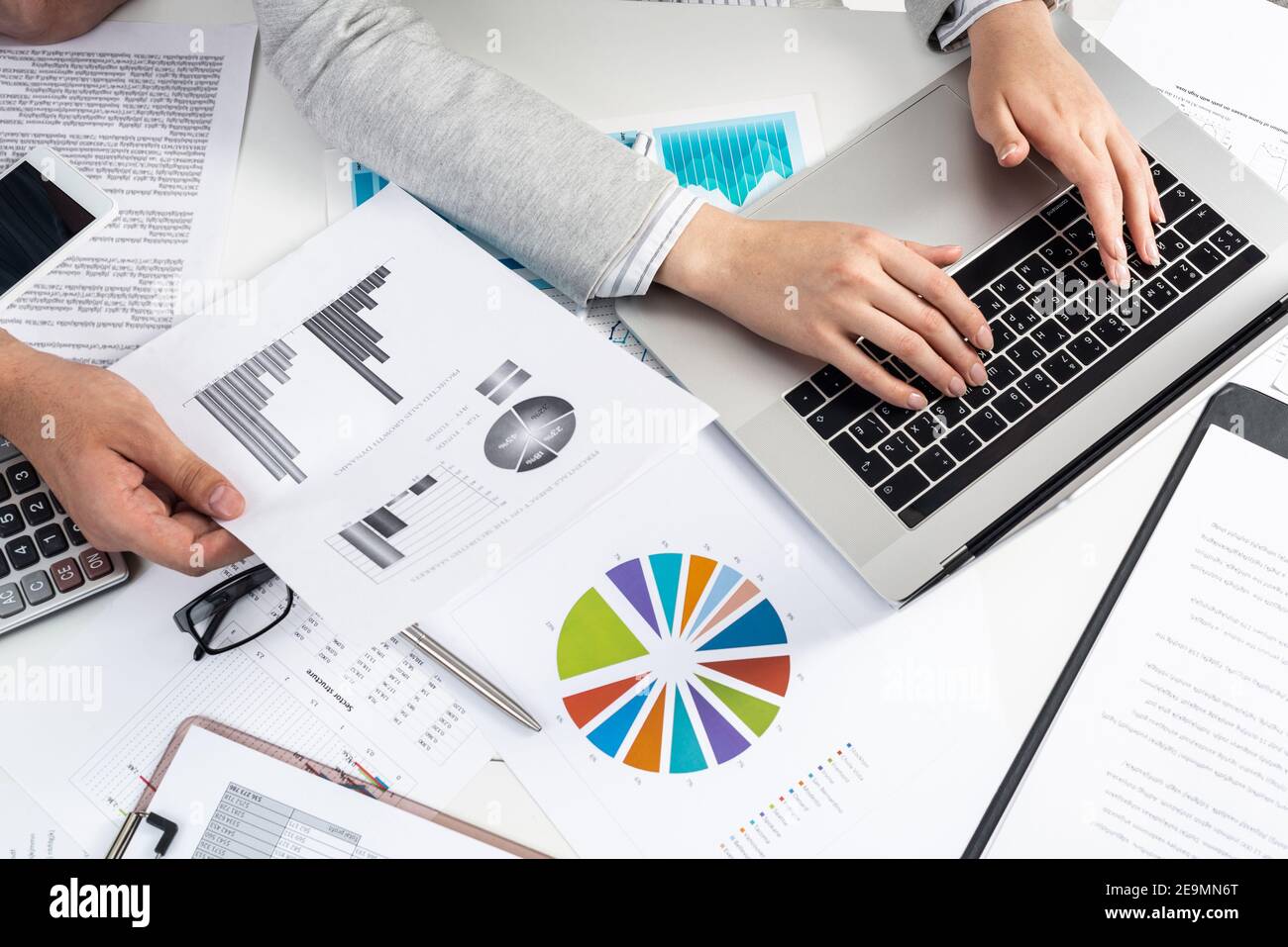 Business team working with documents Stock Photo - Alamy