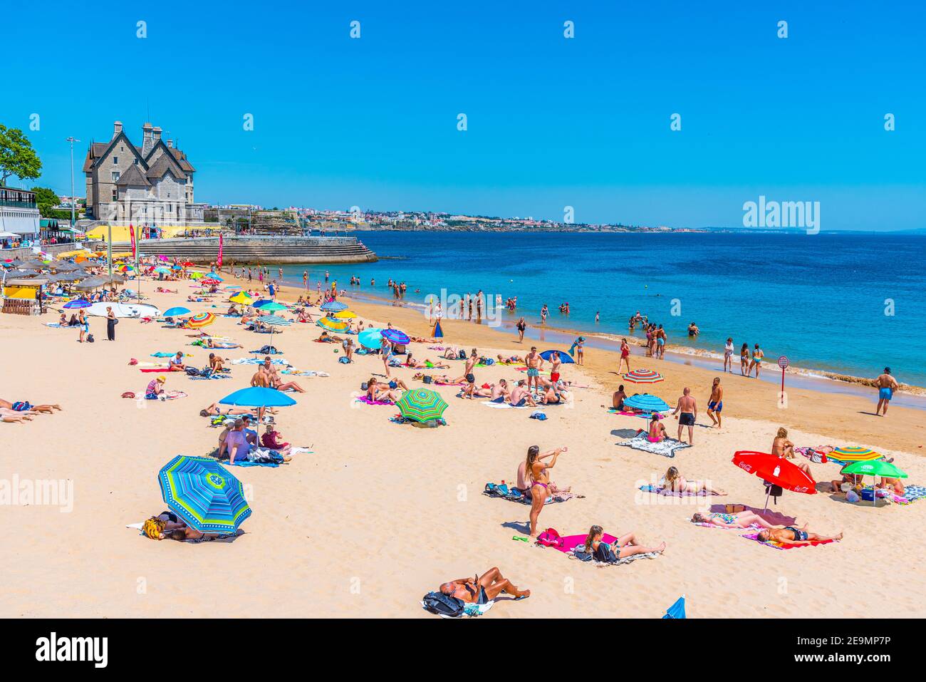 CASCAIS, PORTUGAL, MAY 31, 2019: Palace of duques of palmela viewed ...