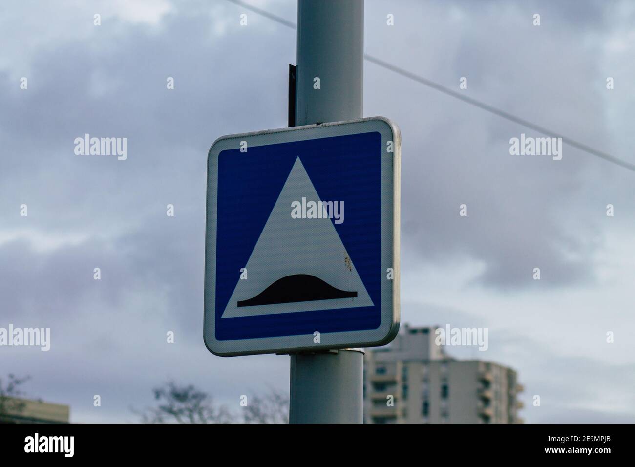 Reims France February 05, 2021 Street sign or road sign, erected at the ...