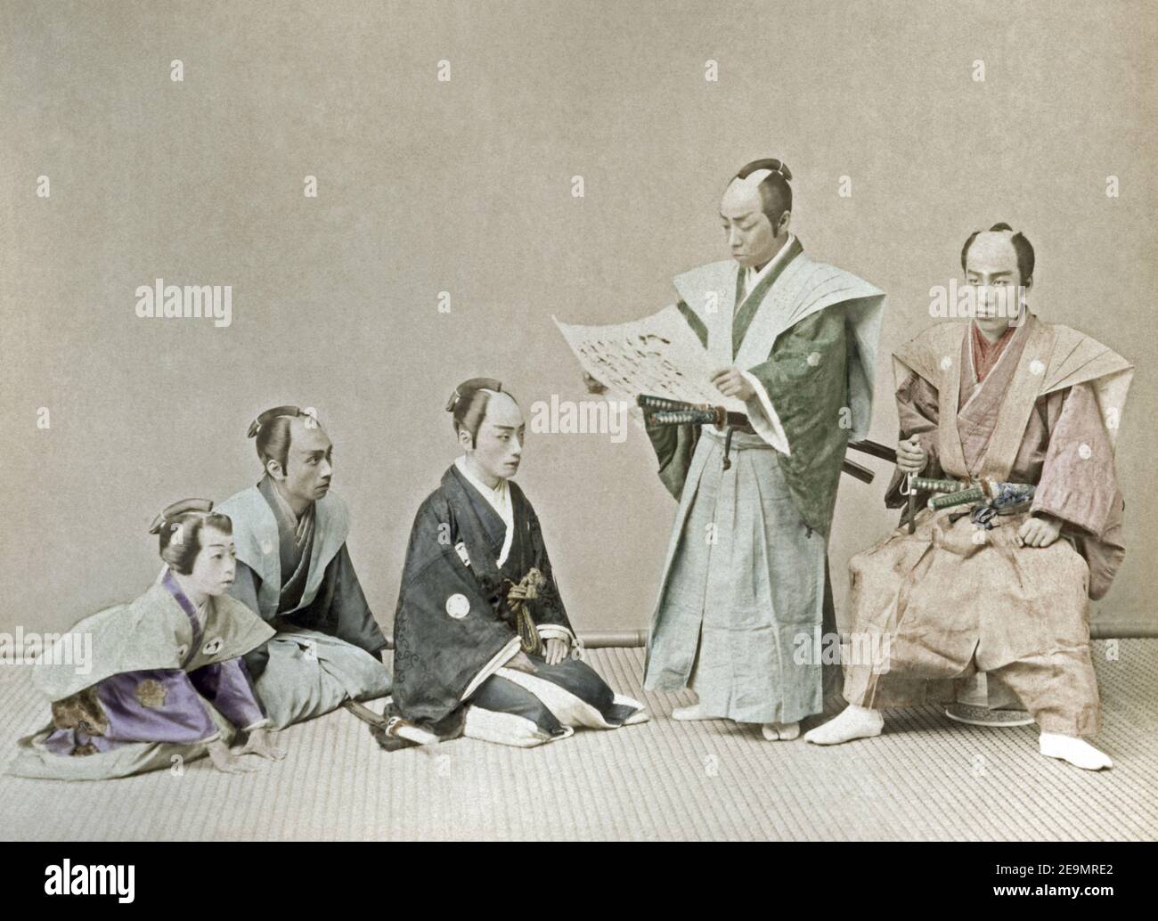 Late 19th century photograph - actors staging a tableau, Japan Stock ...