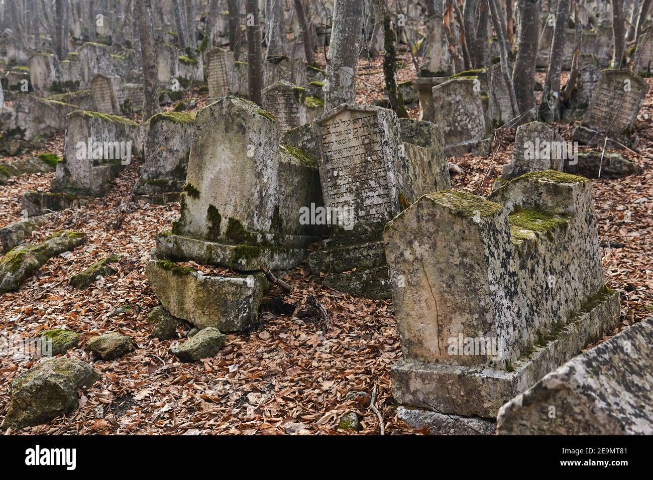 Bakhchisarai, Crimea - January 25, 2021: gravestones at the ancient ...