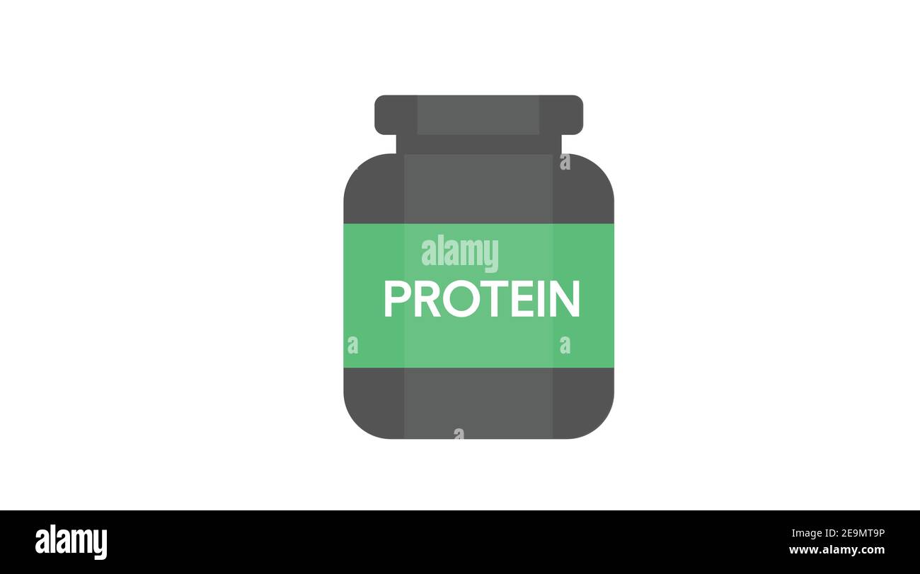 Vector Isolated Illustration of a Protein Whey Bottle. Flat Protein ...