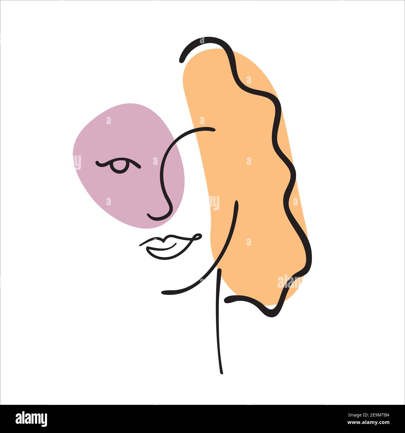 Abstract line art face painting contemporary portrait Stock Vector ...