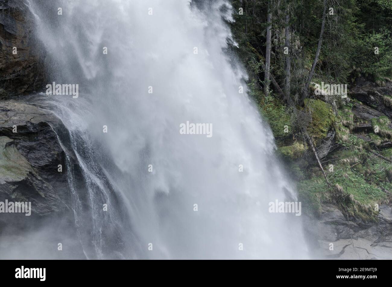 lot water at waterfall in spring Stock Photo - Alamy