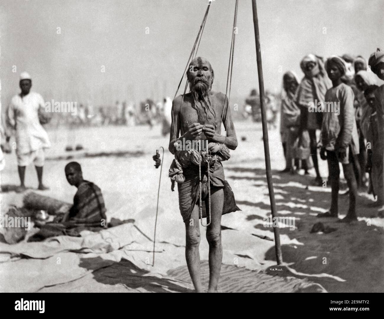 Late 19th century photograph - Indian fakir, holy man with beads, India ...