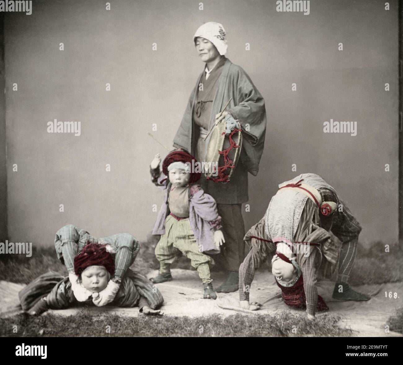 Late 19th century photograph - Child acrobats, Japan Stock Photo - Alamy