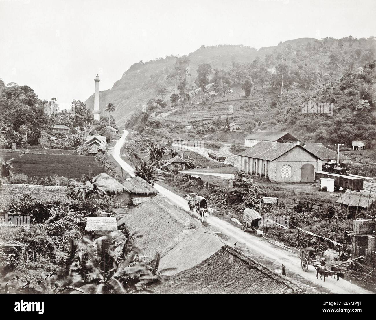 Late 19th century photograph - Plantation and railway, Ceylon, Sri ...
