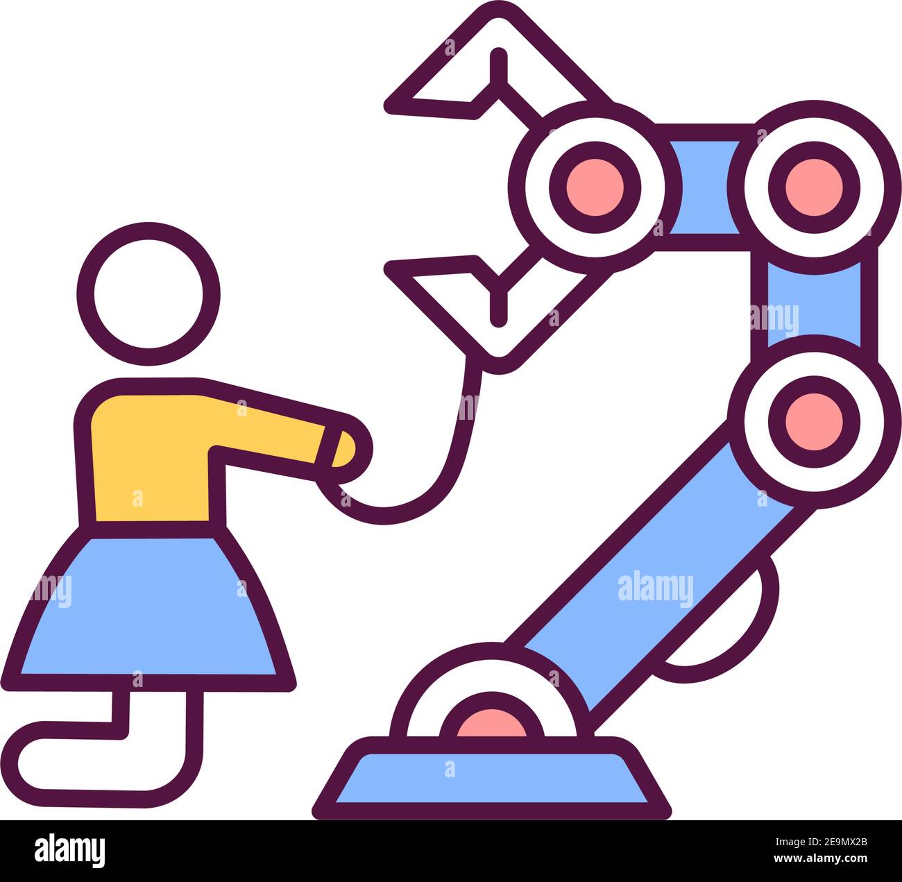 Artificial intelligence takeover RGB color icon Stock Vector Image ...