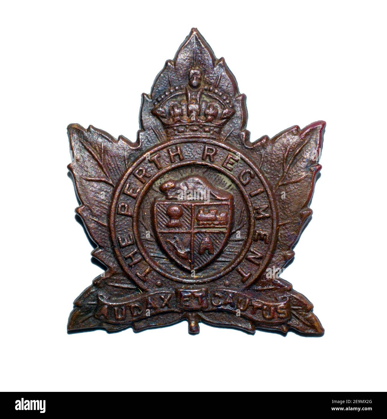 A cap badge of the Perth Regiment c. 1930s-1940s Stock Photo - Alamy