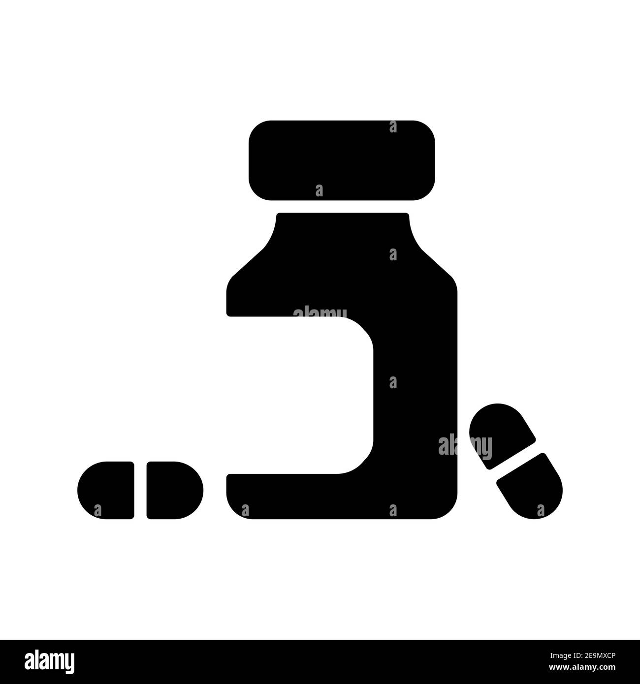 Medicine bottle and pills vector glyph icon. Medicament. Medicine and ...