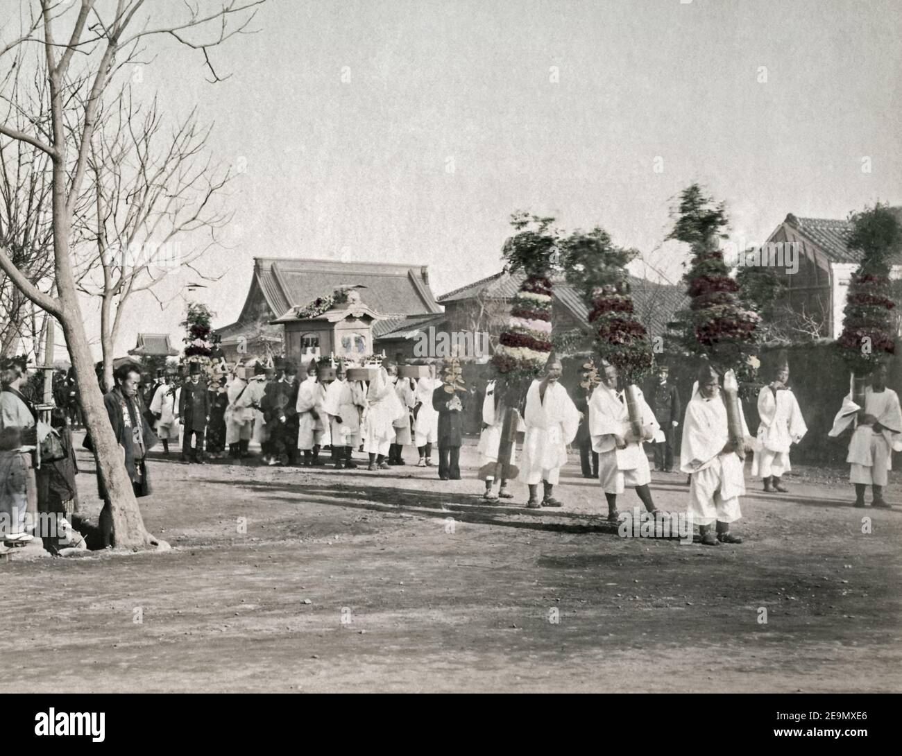 Late 19th century photograph - funeral procession., Japan Stock Photo ...