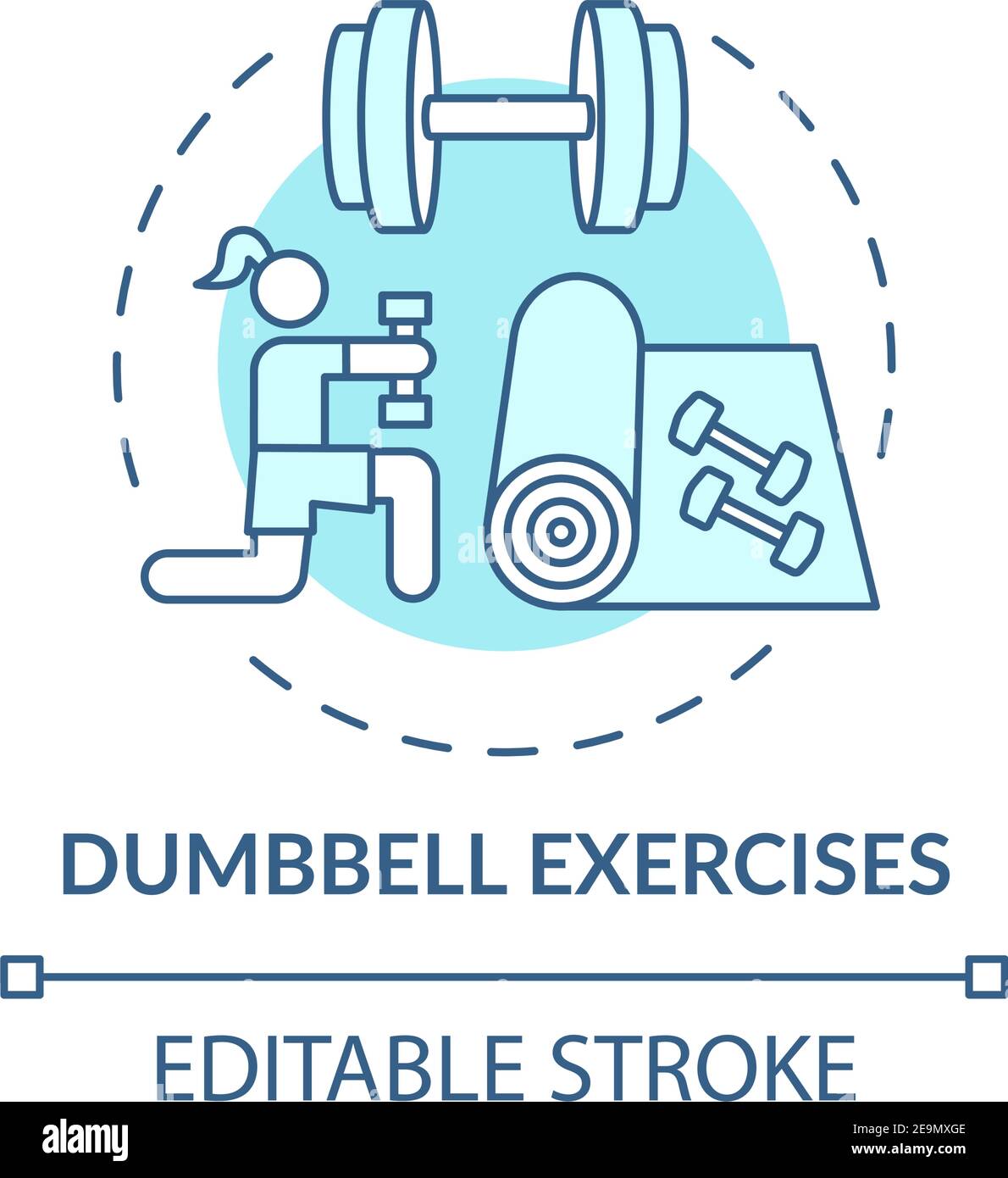 Dumbbell exercises concept icon Stock Vector Image & Art - Alamy