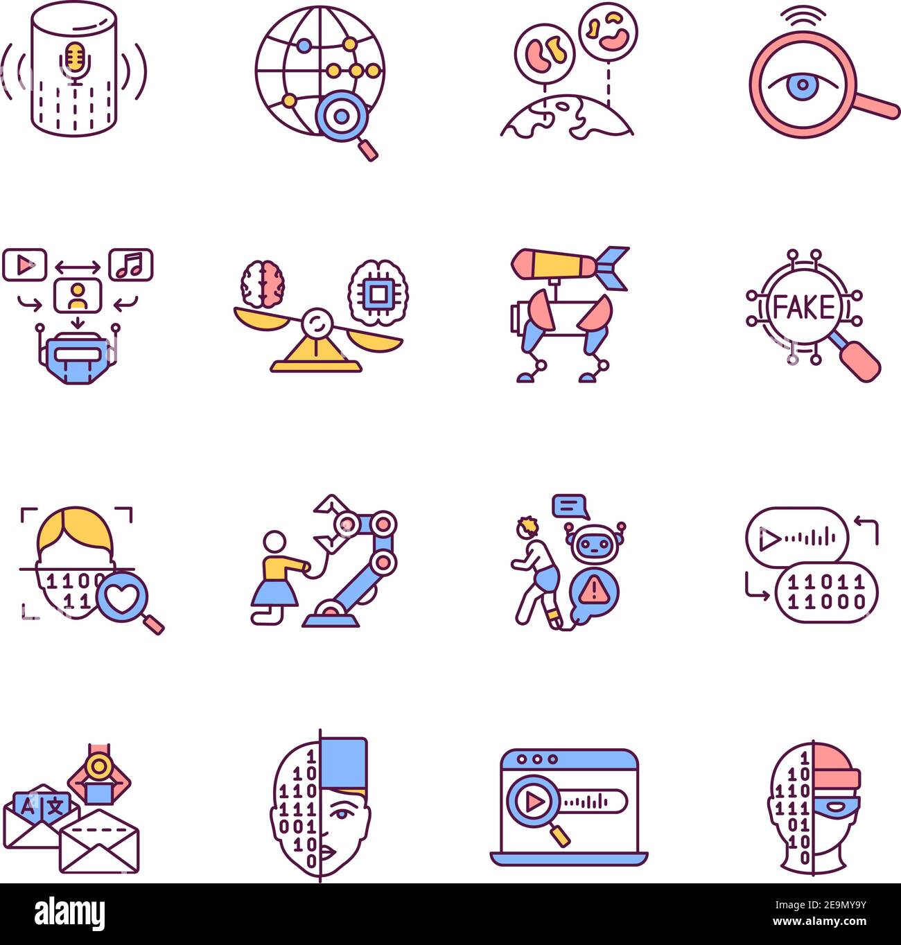 Artificial intelligence system color icon hi-res stock photography and images - Alamy