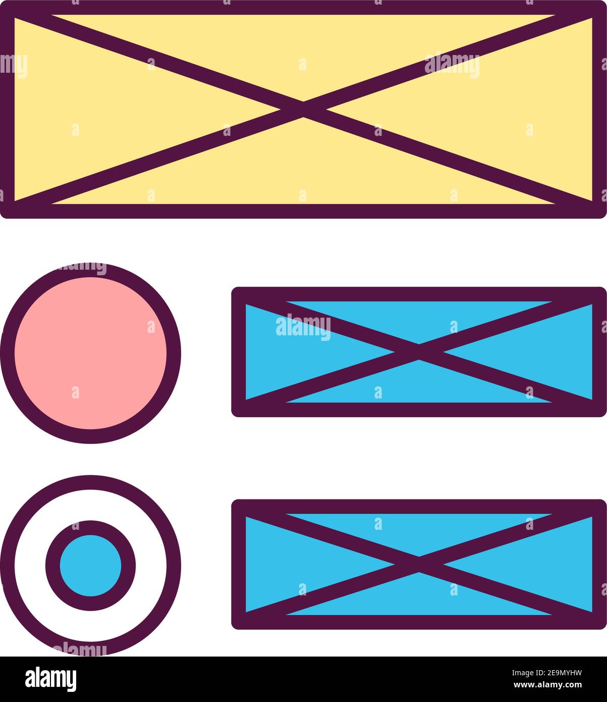 App wireframe RGB color icon Stock Vector Image & Art - Alamy