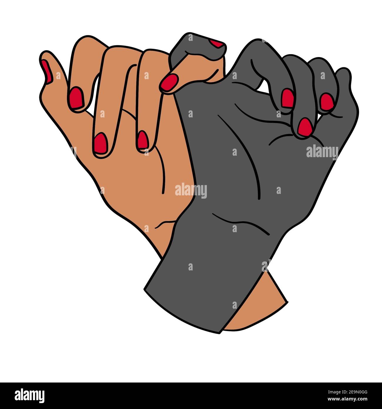 Human hands different skin Cut Out Stock Images & Pictures - Alamy