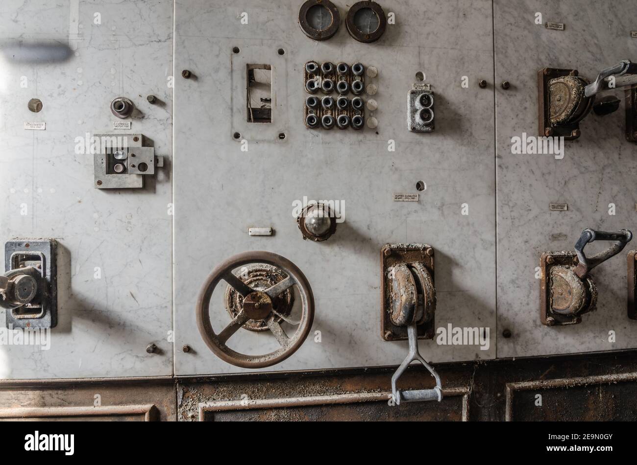 old controlroom detail view Stock Photo - Alamy