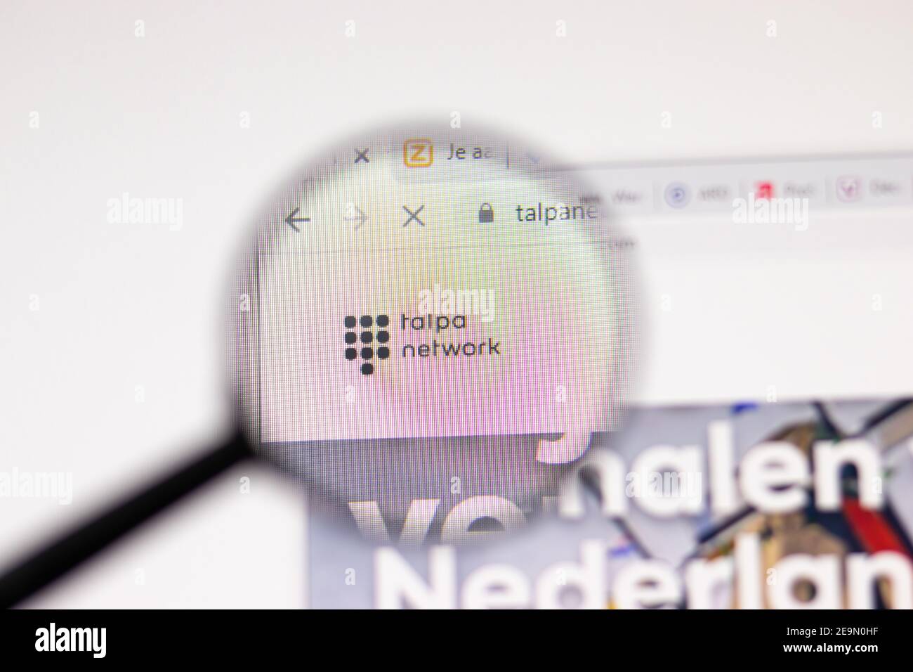 Los Angeles, USA - 1 February 2021: Talpa Network website page ...