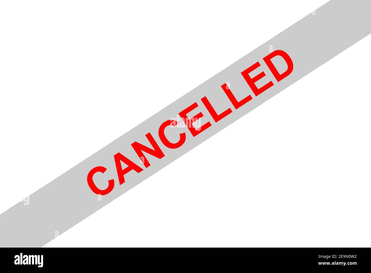 Red sign in english letters with the information (event) canceled Stock ...