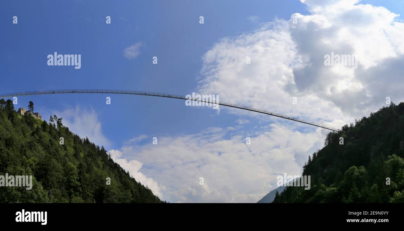 The Highline 179 in Reutte, Tyrol, Austria. It is one of the longest ...