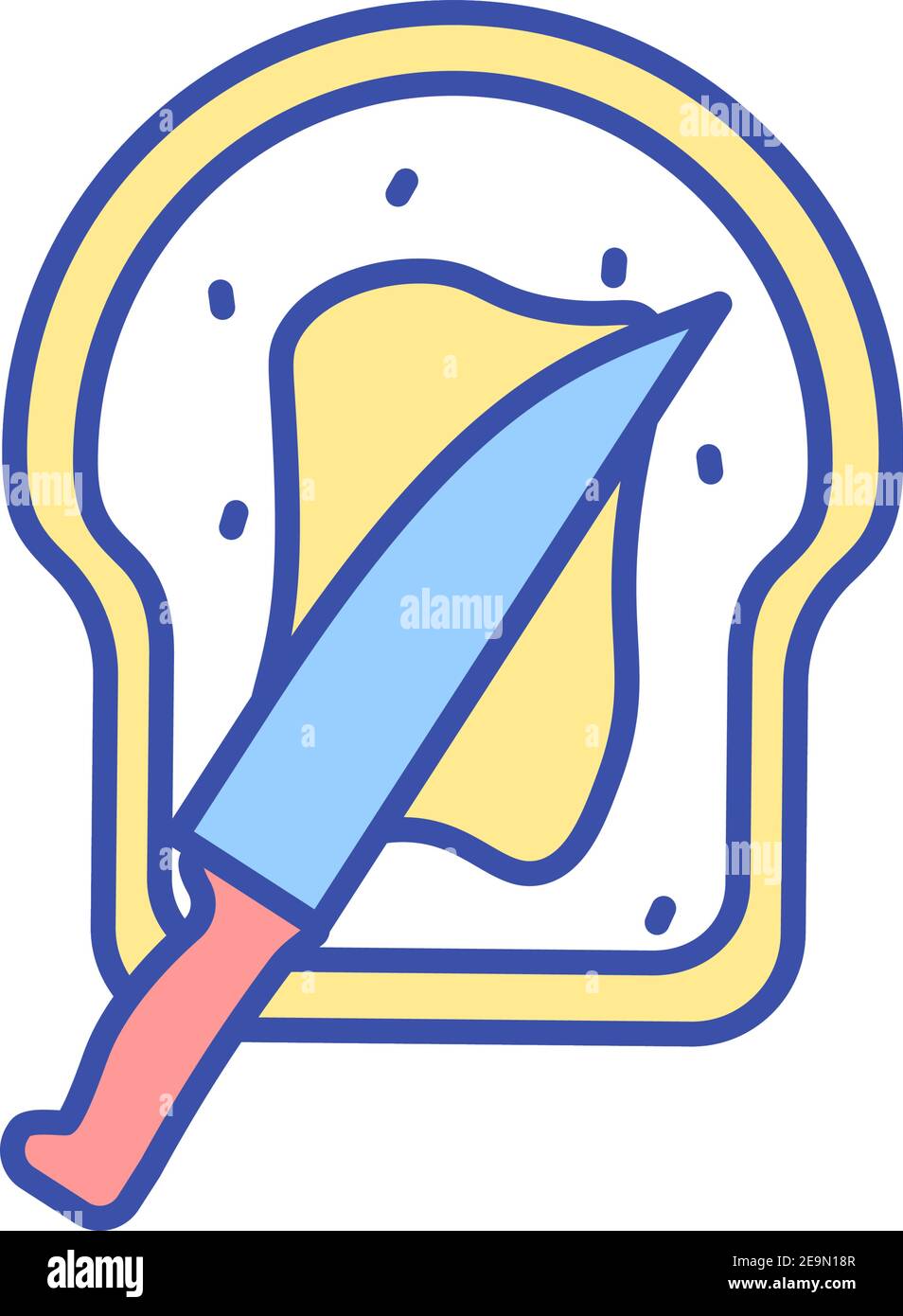 Butter spreading on bread RGB color icon Stock Vector Image & Art - Alamy
