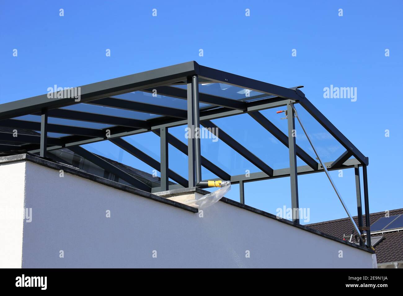 Modern high-quality balcony canopy, terrace canopy Stock Photo - Alamy