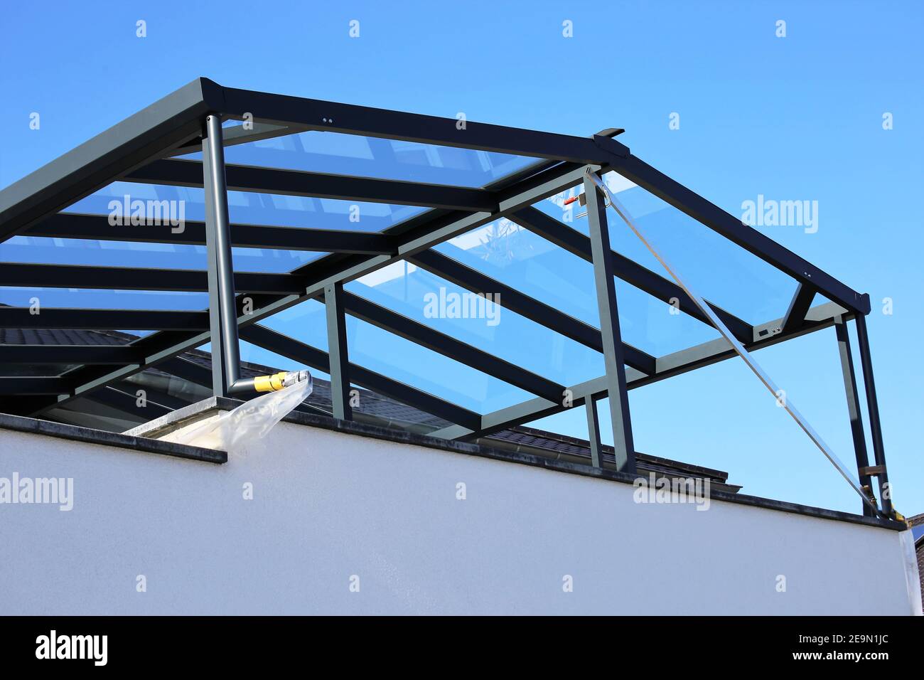 Modern high-quality balcony canopy, terrace canopy Stock Photo - Alamy