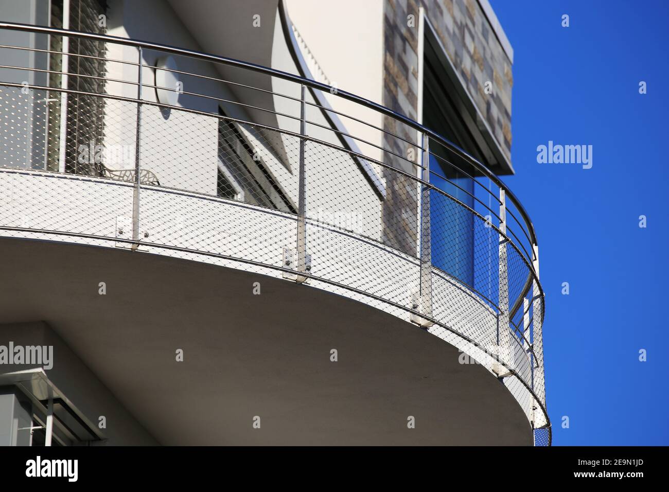 Balcony railing made of stainless steel Stock Photo - Alamy