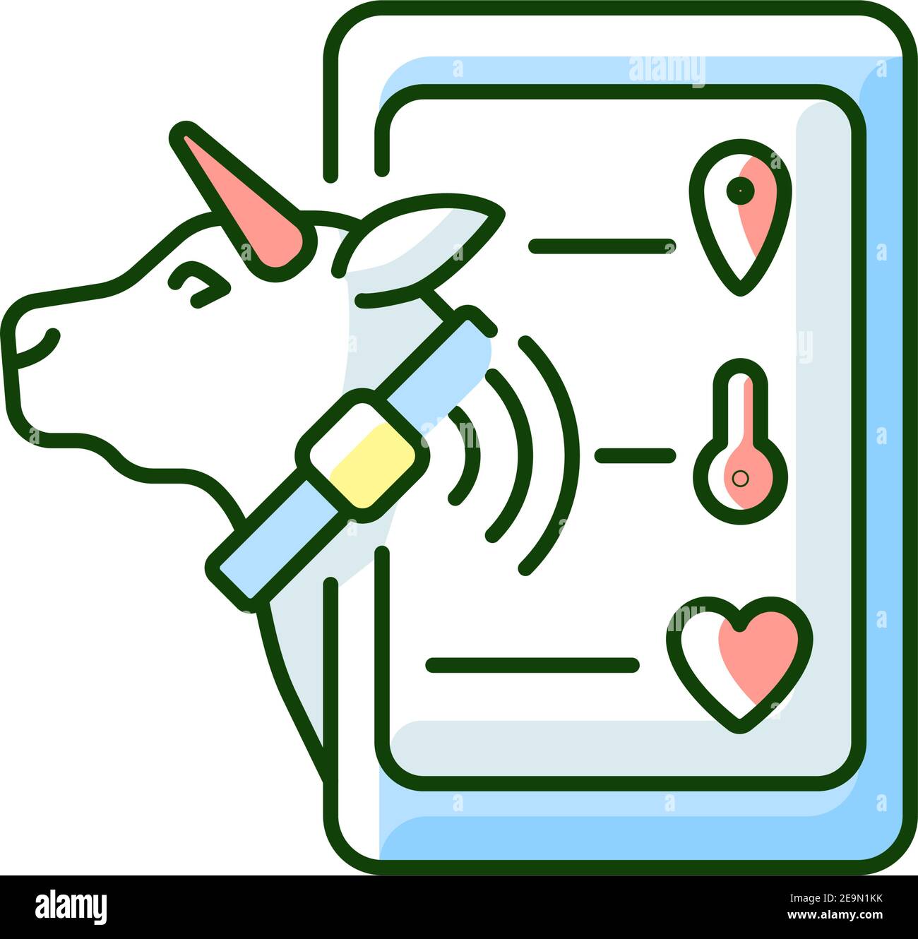 Livestock monitoring RGB color icon Stock Vector Image & Art - Alamy