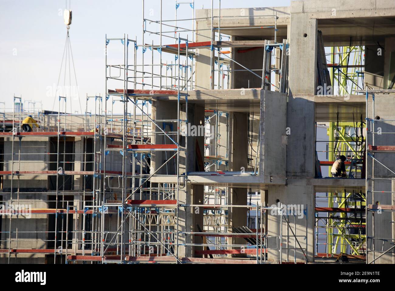 Large construction site in a newly developed residential area. Several ...