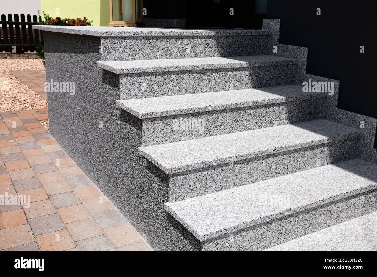 Block staircase with base from colored stone plaster as entrance stairs ...