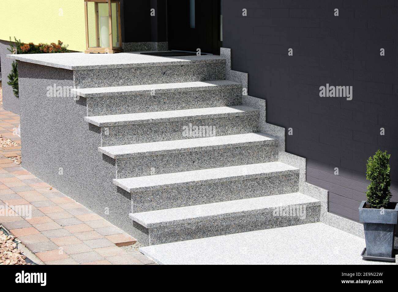 Block staircase with base from colored stone plaster as entrance stairs ...