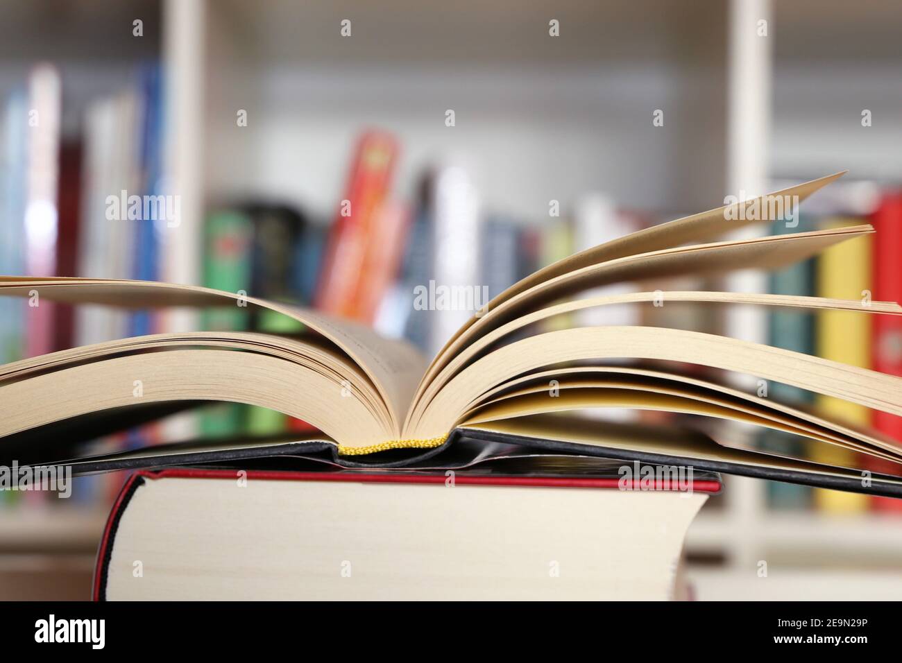 Close up of an open book Stock Photo - Alamy