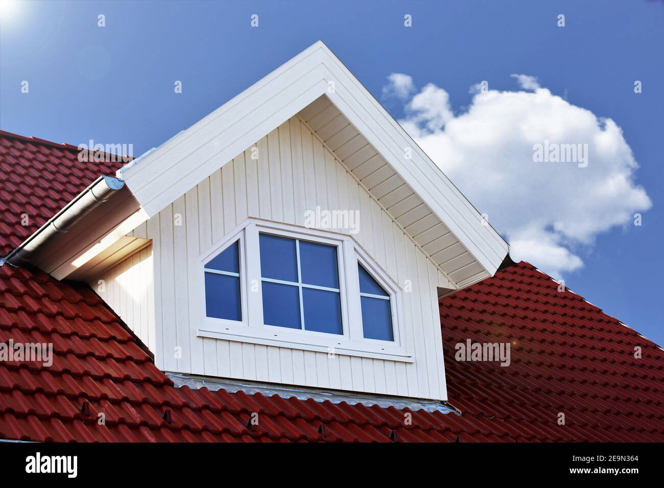 New tiled roof with dormers Stock Photo - Alamy