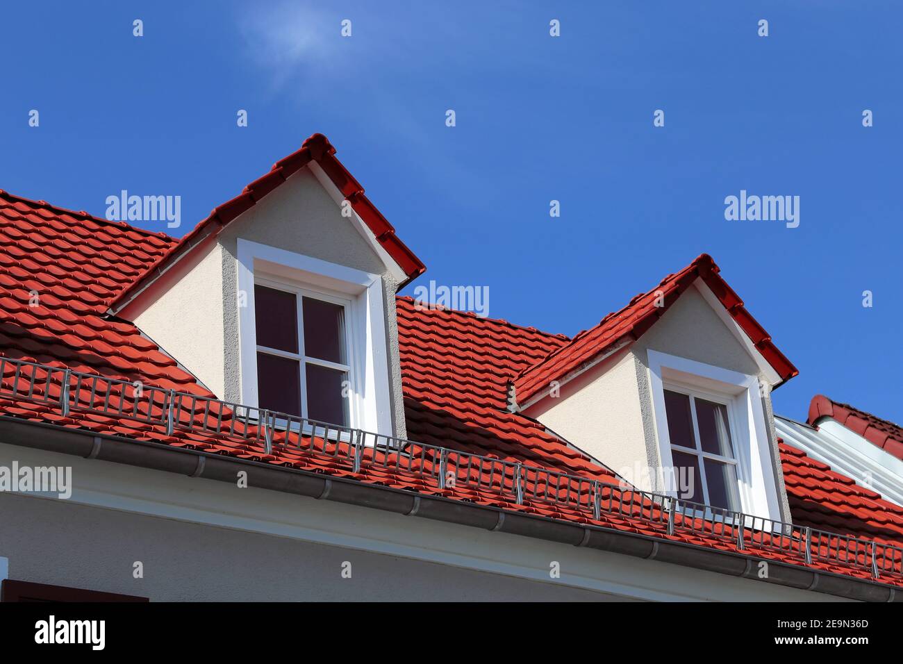 New tiled roof with dormers Stock Photo - Alamy