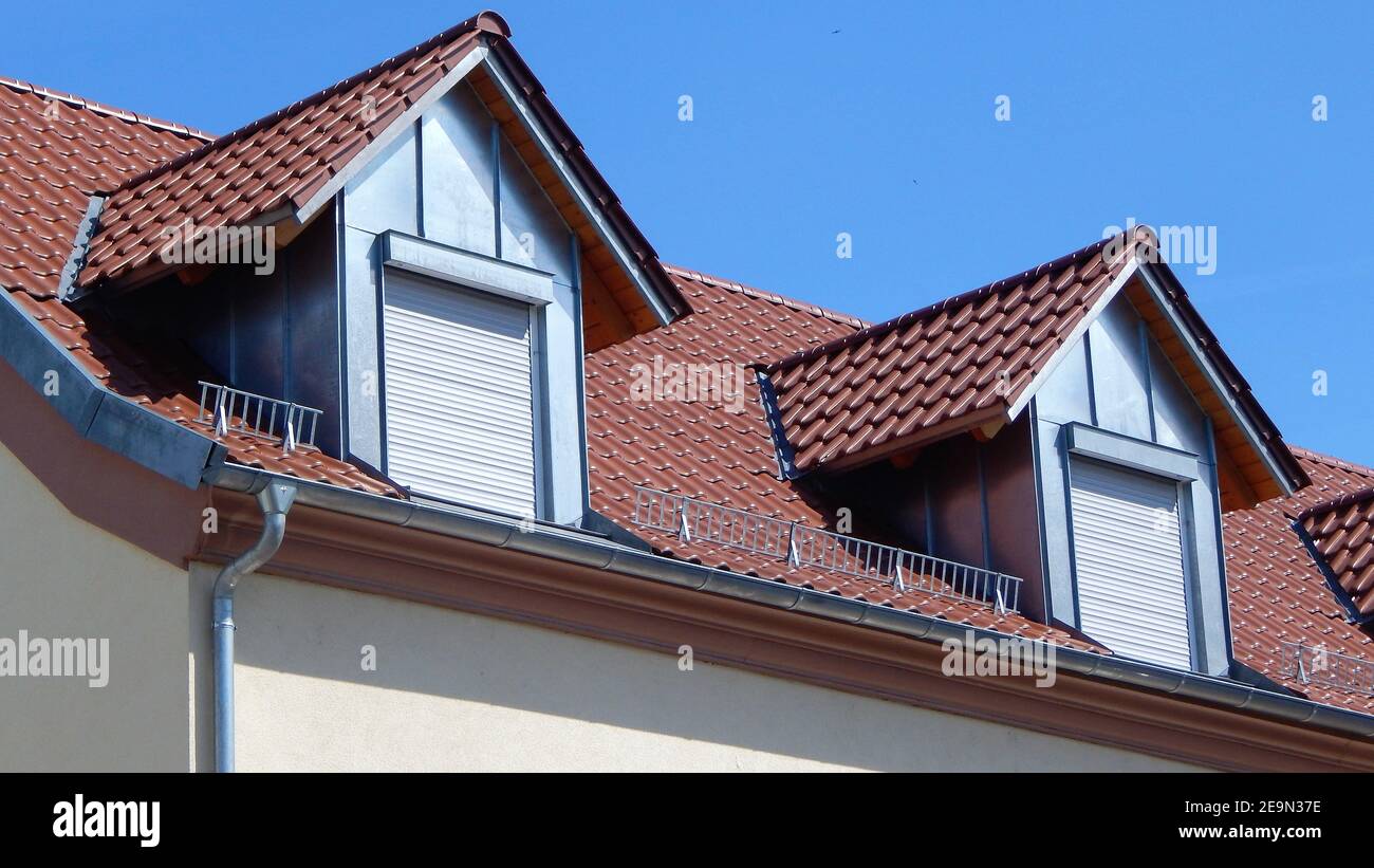 New tiled roof with dormers Stock Photo - Alamy