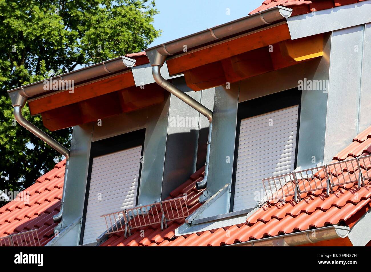 Roof dormer with stainless steel cladding Stock Photo - Alamy