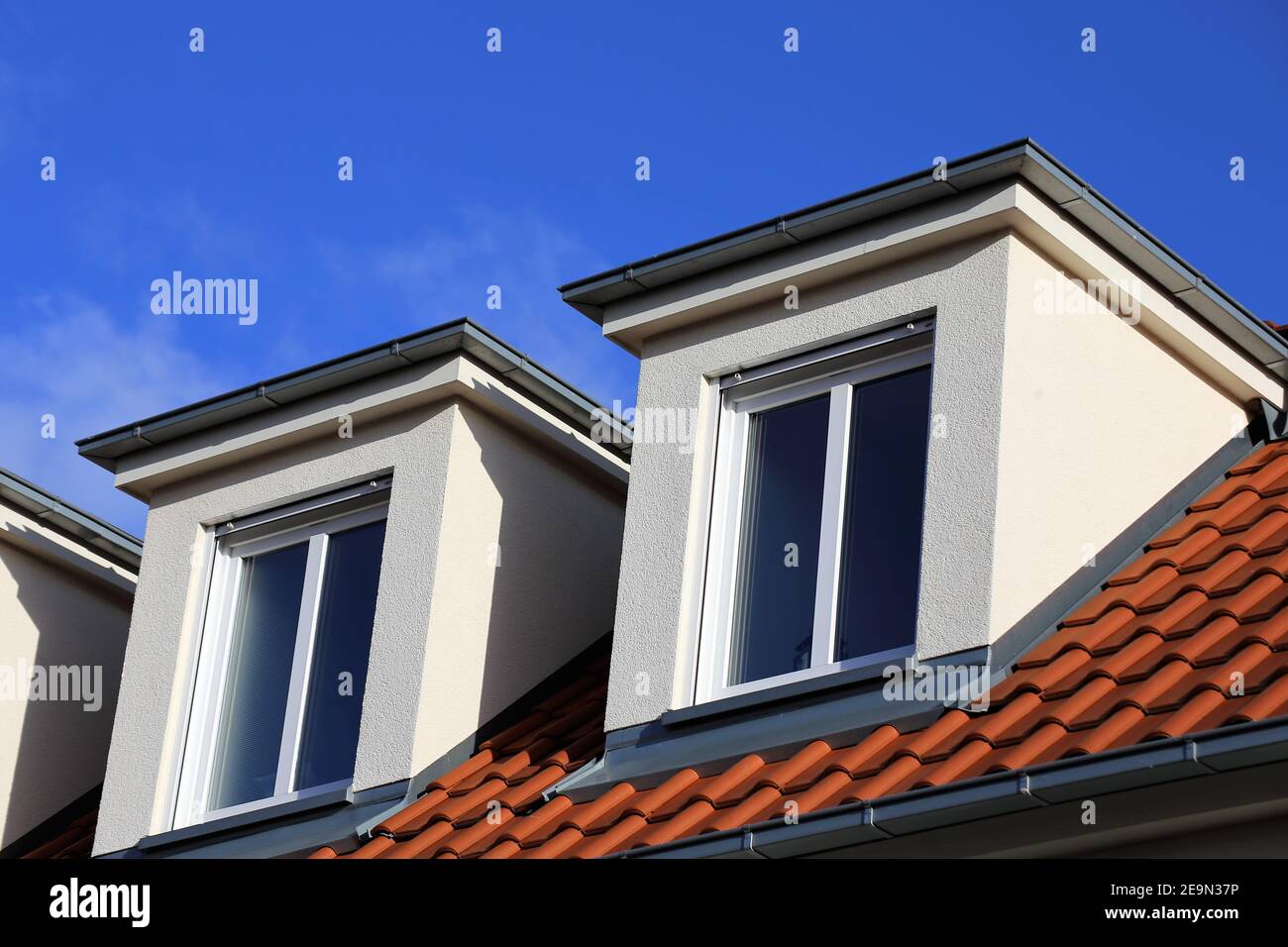New tiled roof with dormers Stock Photo - Alamy