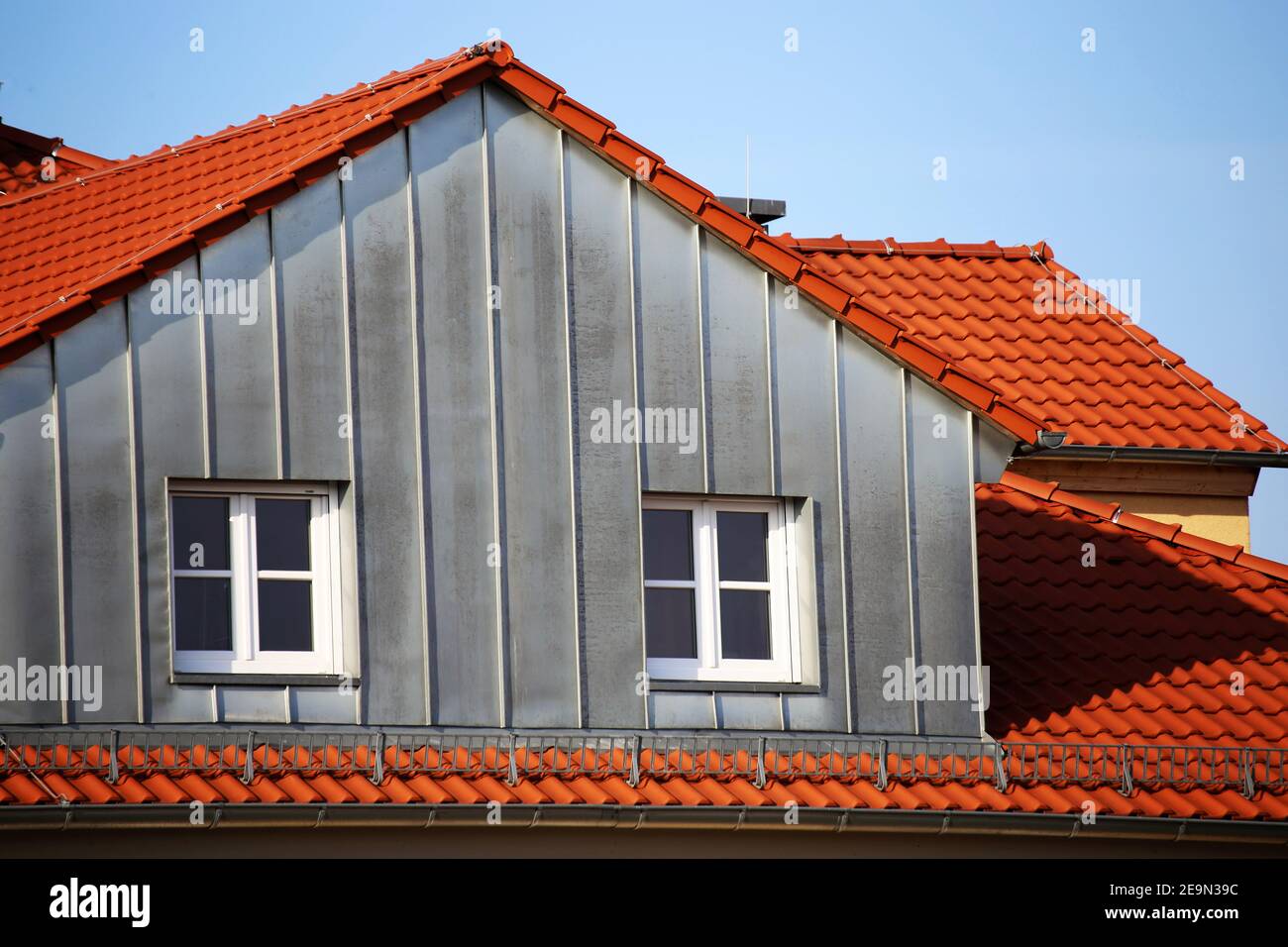 Roof dormer with stainless steel cladding Stock Photo - Alamy