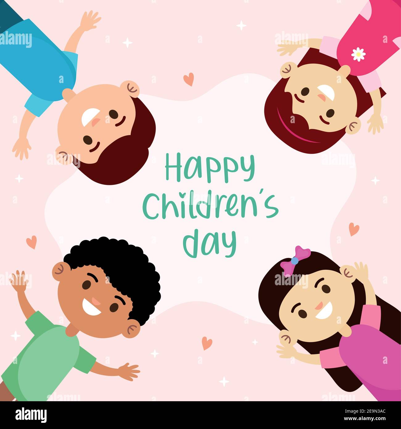 happy young children characters and lettering Stock Vector Image & Art ...