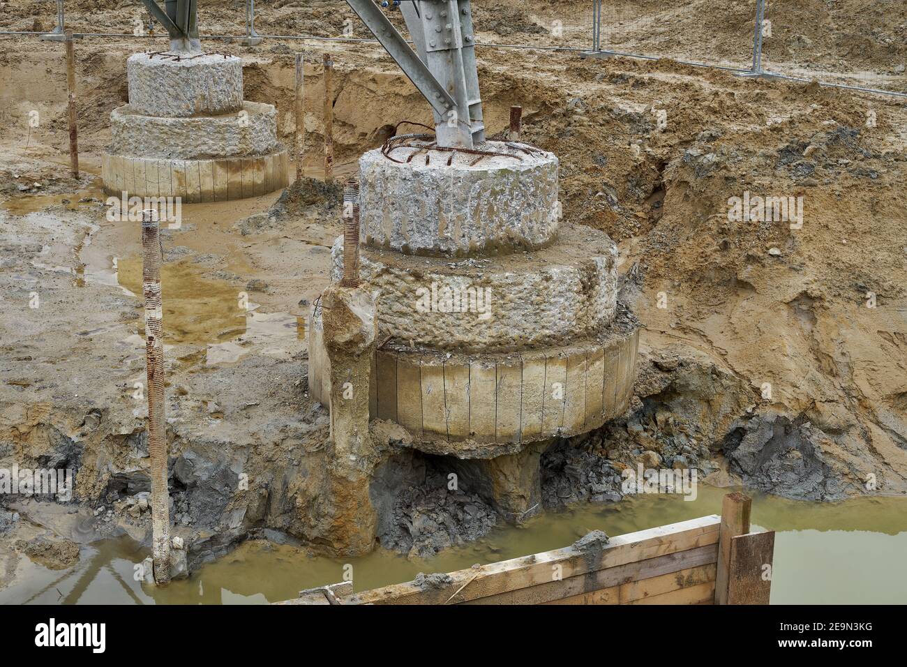 High voltage pylon, maintenance, foundation works, reinforcing Stock ...
