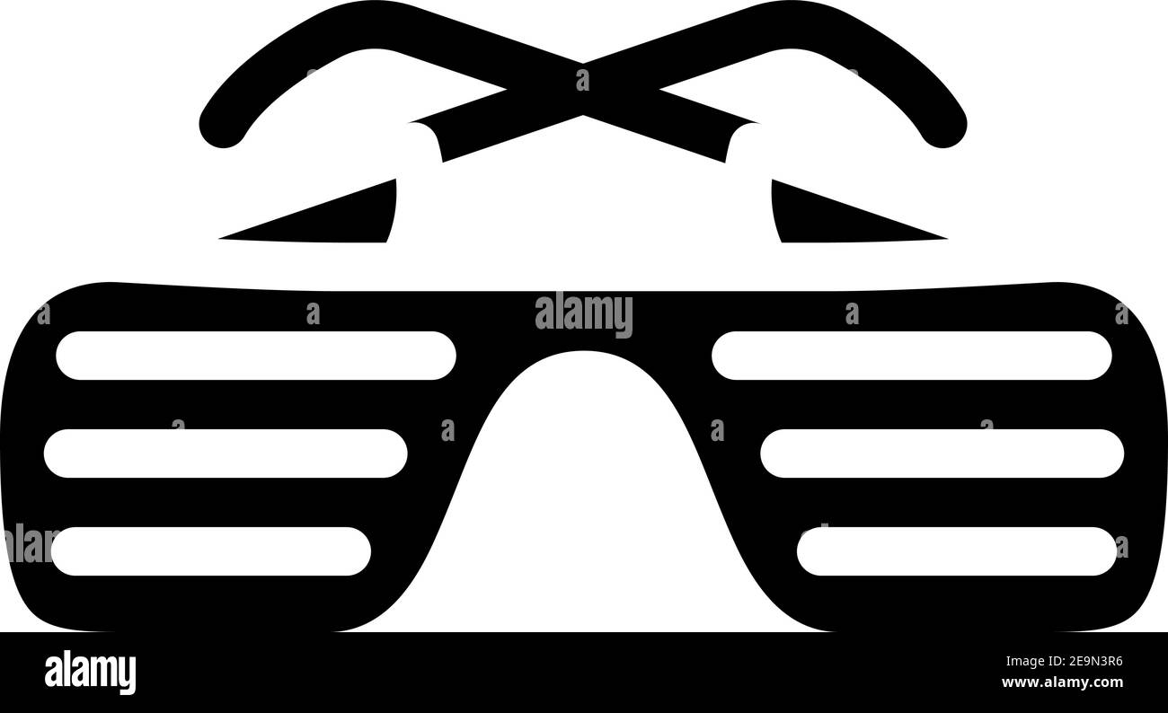 sunglasses rapper stylish accessory glyph icon vector illustration ...
