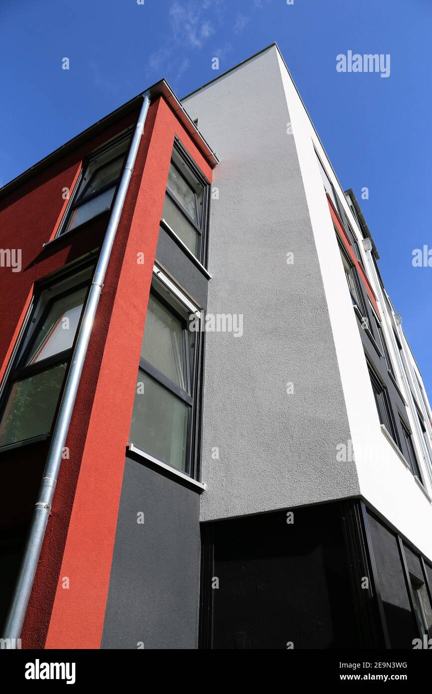 Residential house with new facade painting (Germany Stock Photo - Alamy