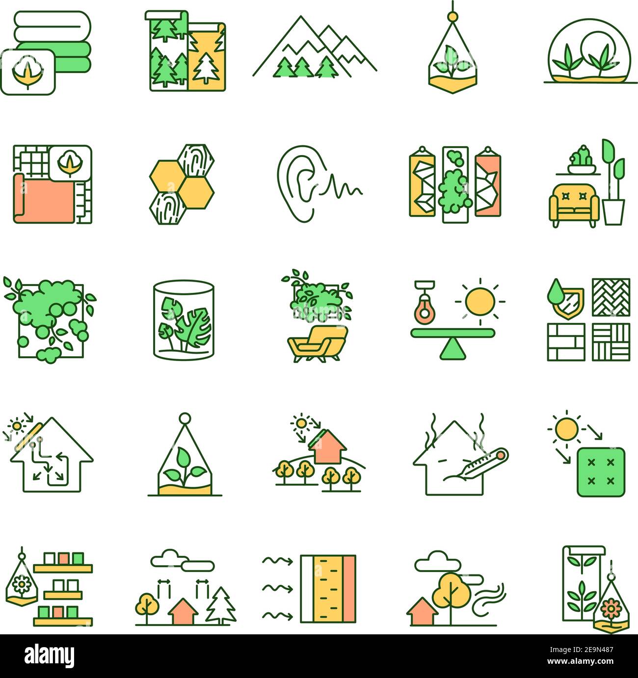 Biophilia RGB color icons set Stock Vector Image & Art - Alamy