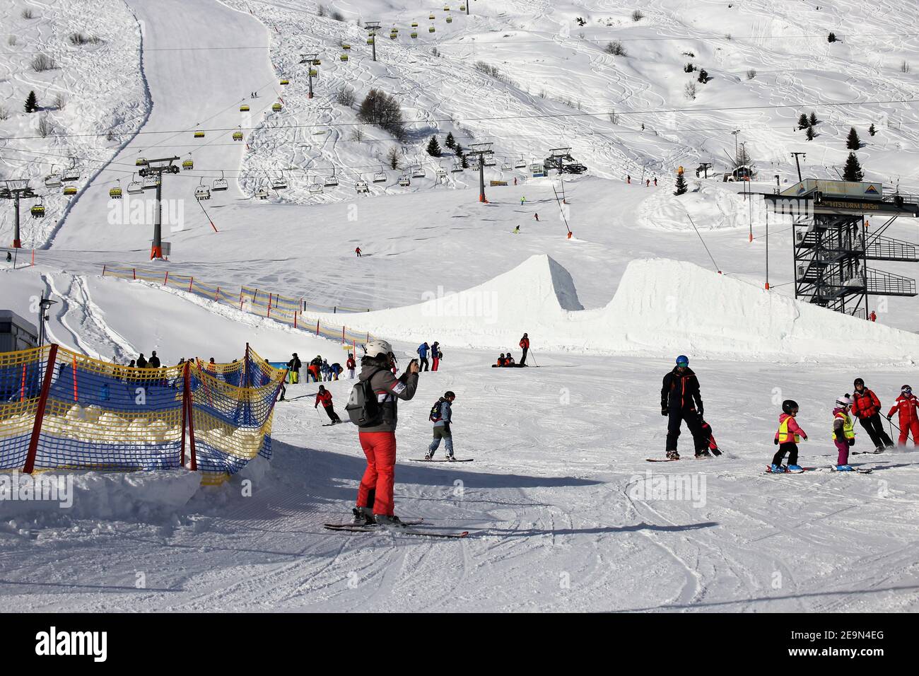 Ski slope in the Serfaus Fiss Ladis ski resort (Tirol, Austria Stock ...
