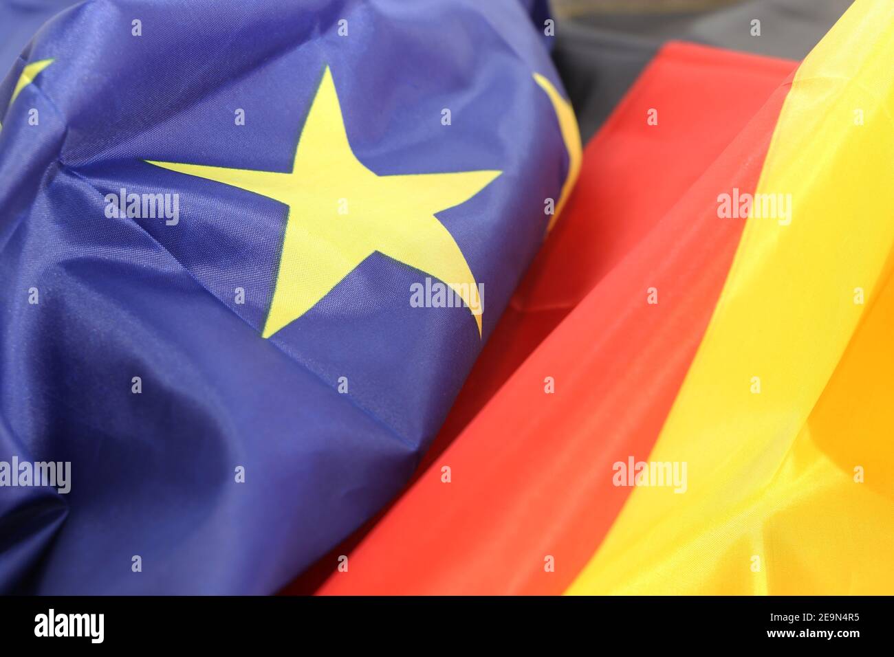 Symbol picture: German and european flag Stock Photo - Alamy