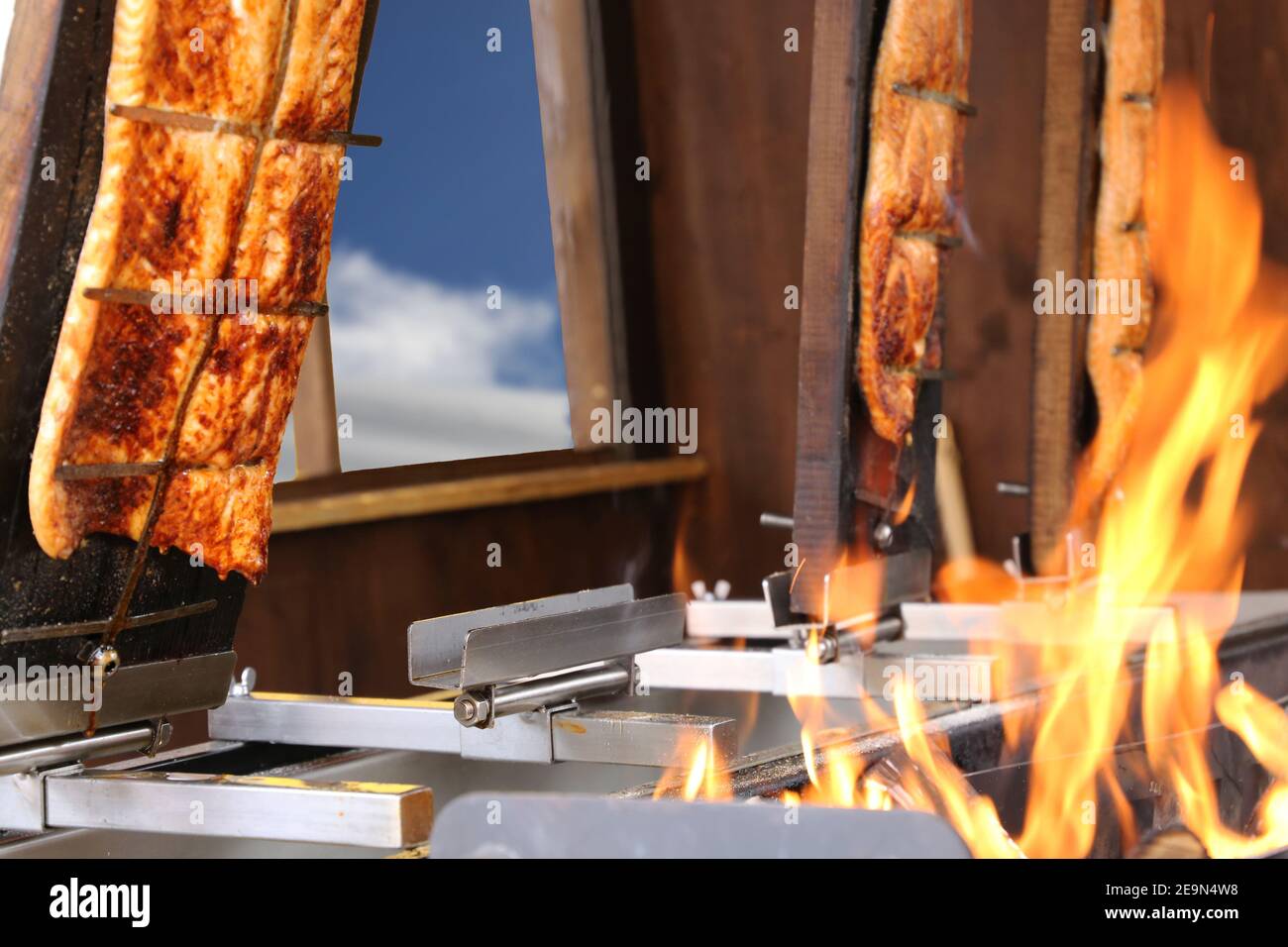 Salmon fire hi-res stock photography and images - Alamy