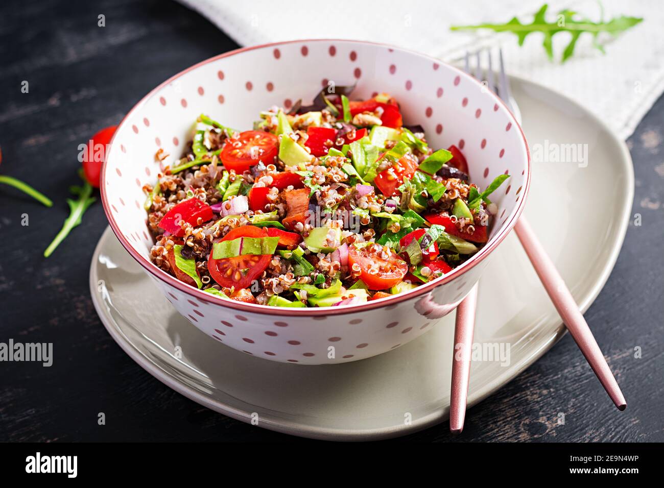 Tabbouleh with quinoa. Tabbouleh salad - traditional Middle Eastern or ...
