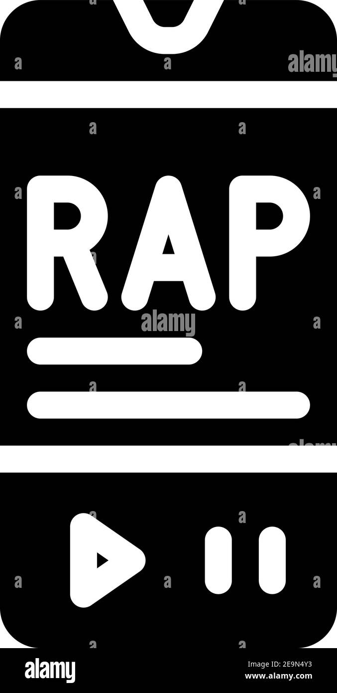 listening rap music phone app glyph icon vector illustration Stock ...