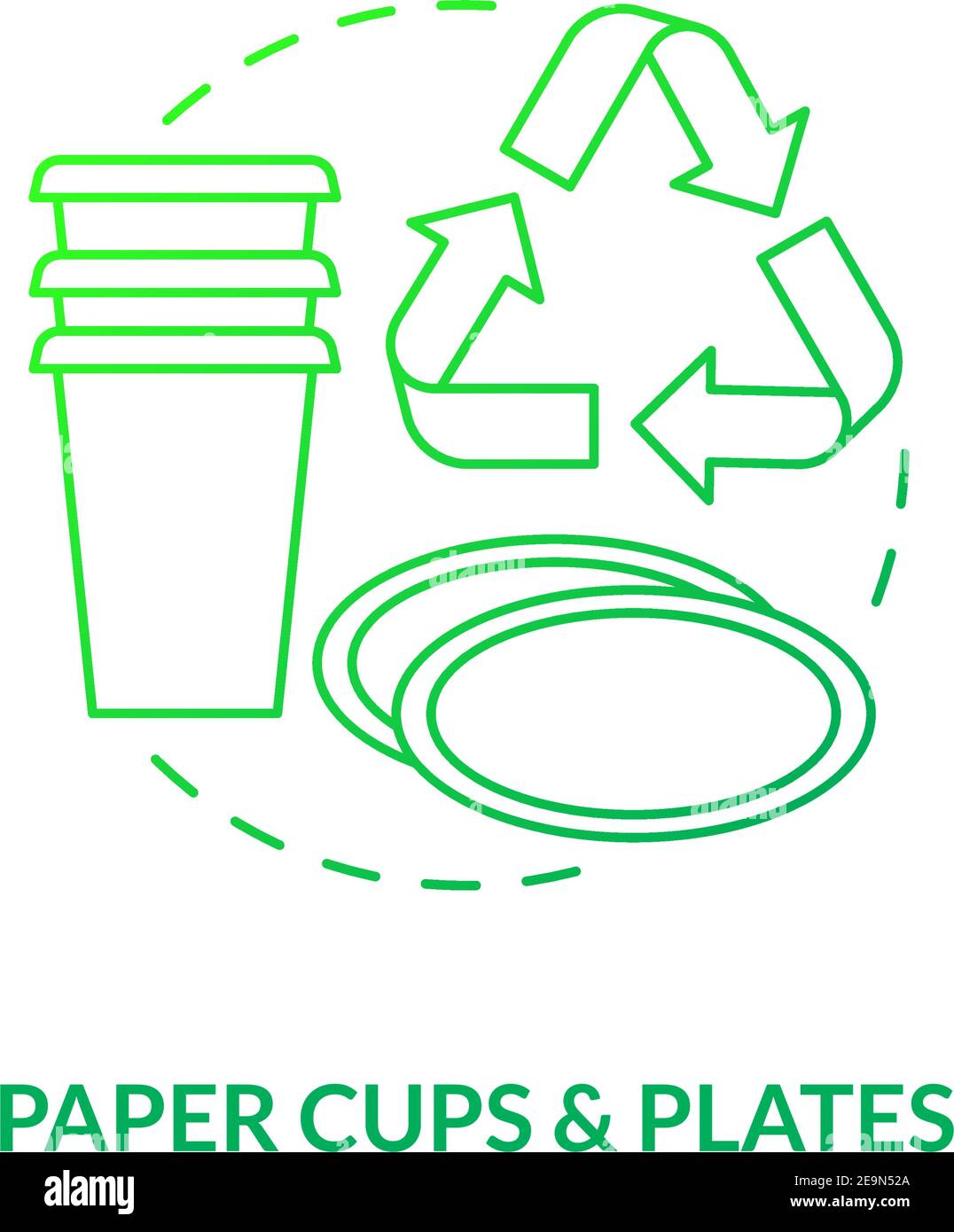 Paper cups and plates concept icon Stock Vector Image & Art - Alamy