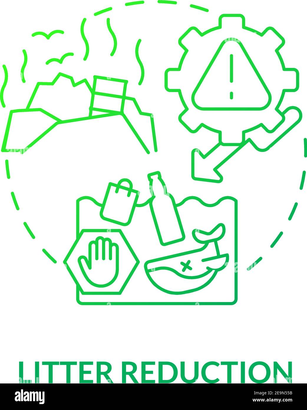 Litter reduction concept icon Stock Vector Image & Art - Alamy